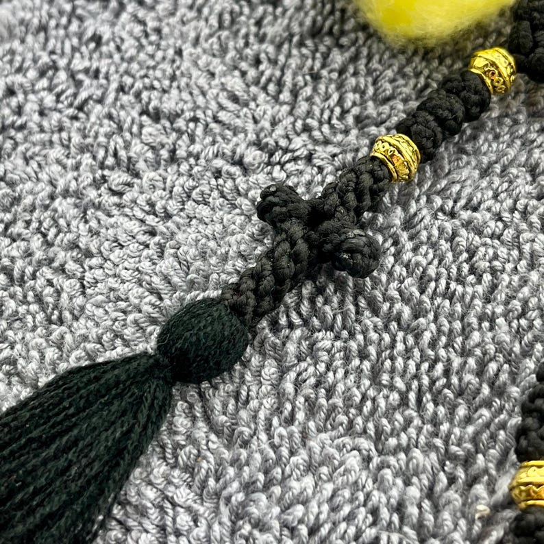 Handmade Light Blue Prayer Rope Set – 50 Knots With Cross & Tassel + 33 ...