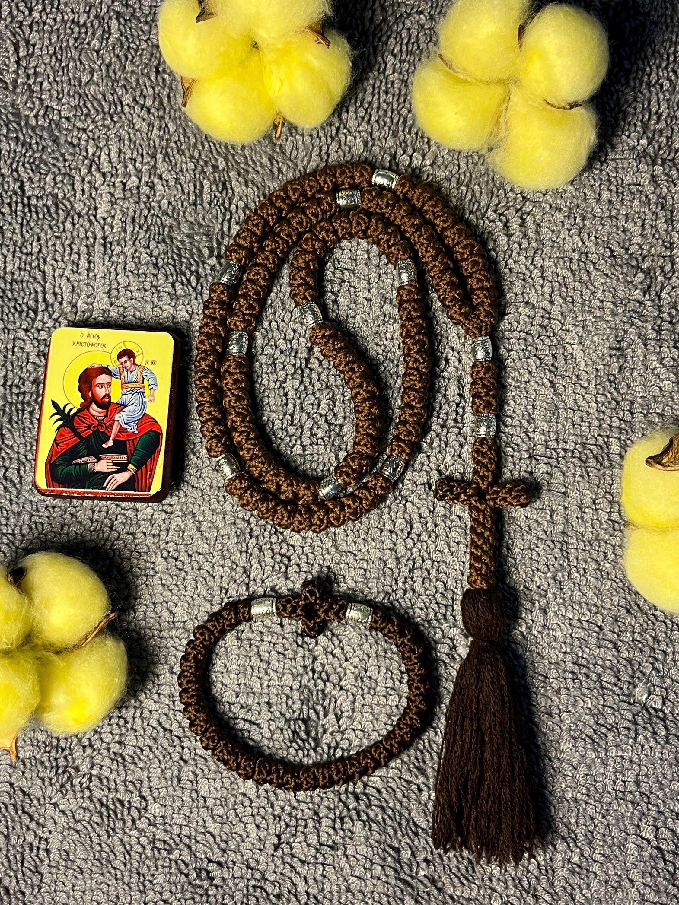 Orthodox Handcrafted Prayer Rope (100 Knots) and Bracelet Prayer Rope ...
