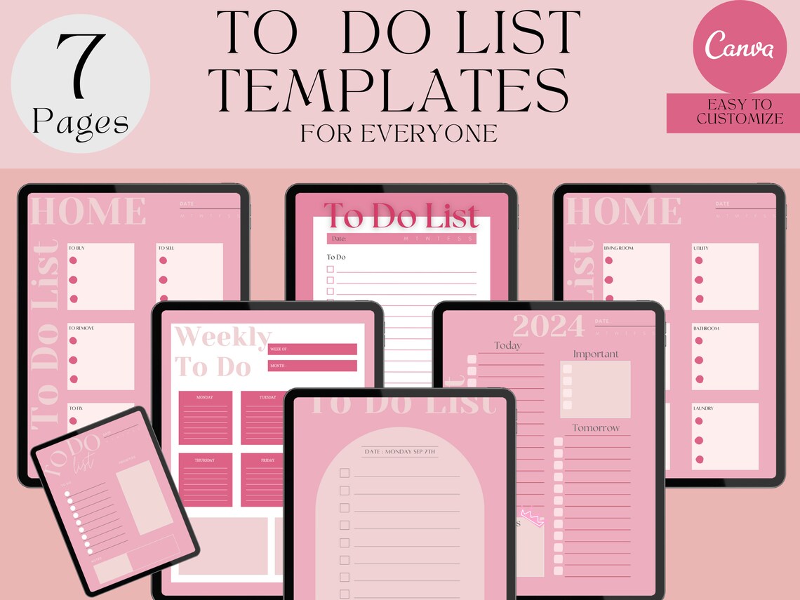 Digital to Do List Canva, Goodnotes Minimal to Do List Printable Simple ...