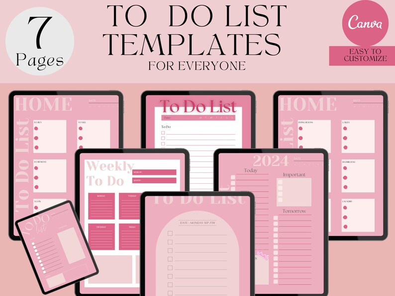 Digital to Do List Canva, Goodnotes Minimal to Do List Printable Simple ...