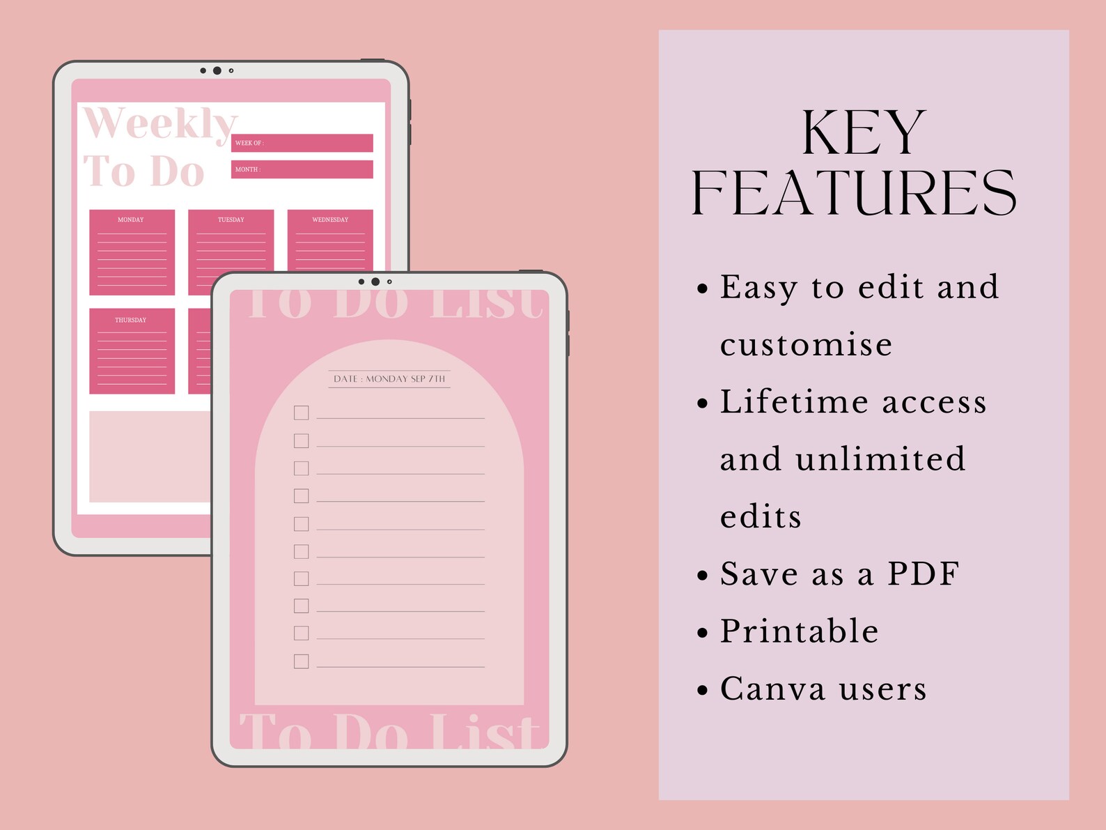 Digital to Do List Canva, Goodnotes Minimal to Do List Printable Simple ...