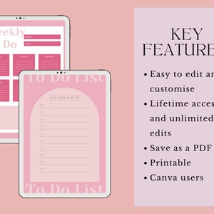 Digital to Do List Canva, Goodnotes | Minimal to Do List Printable ...