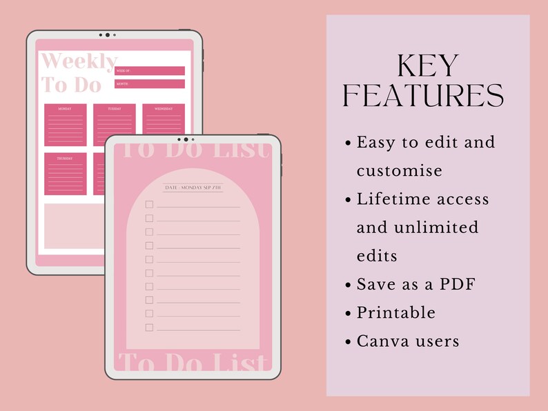Digital to Do List Canva, Goodnotes Minimal to Do List Printable Simple ...