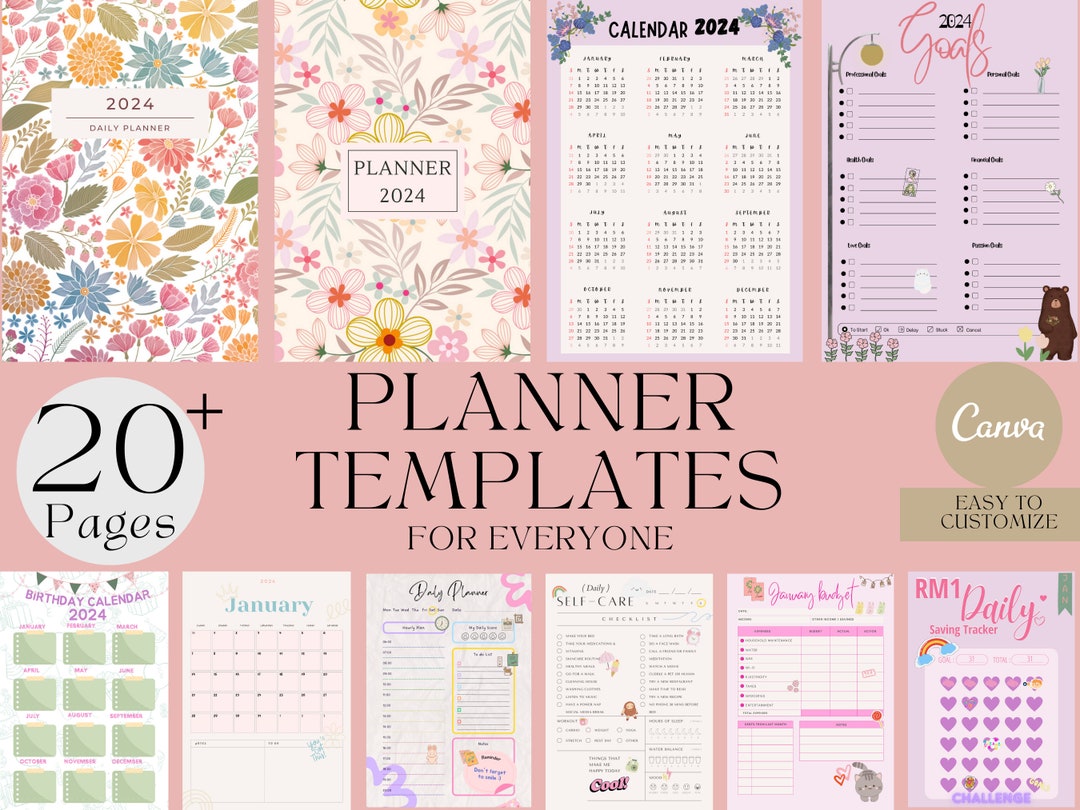 Planner Templates | Easy to Edit in Canva | Printable Calendar ...