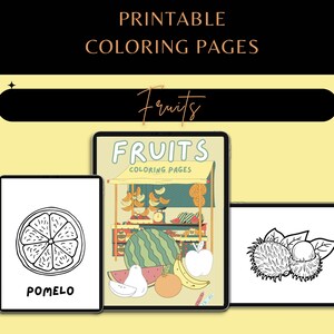 Fruits Coloring Printable Pages for Kids: Toddler Preschool ...
