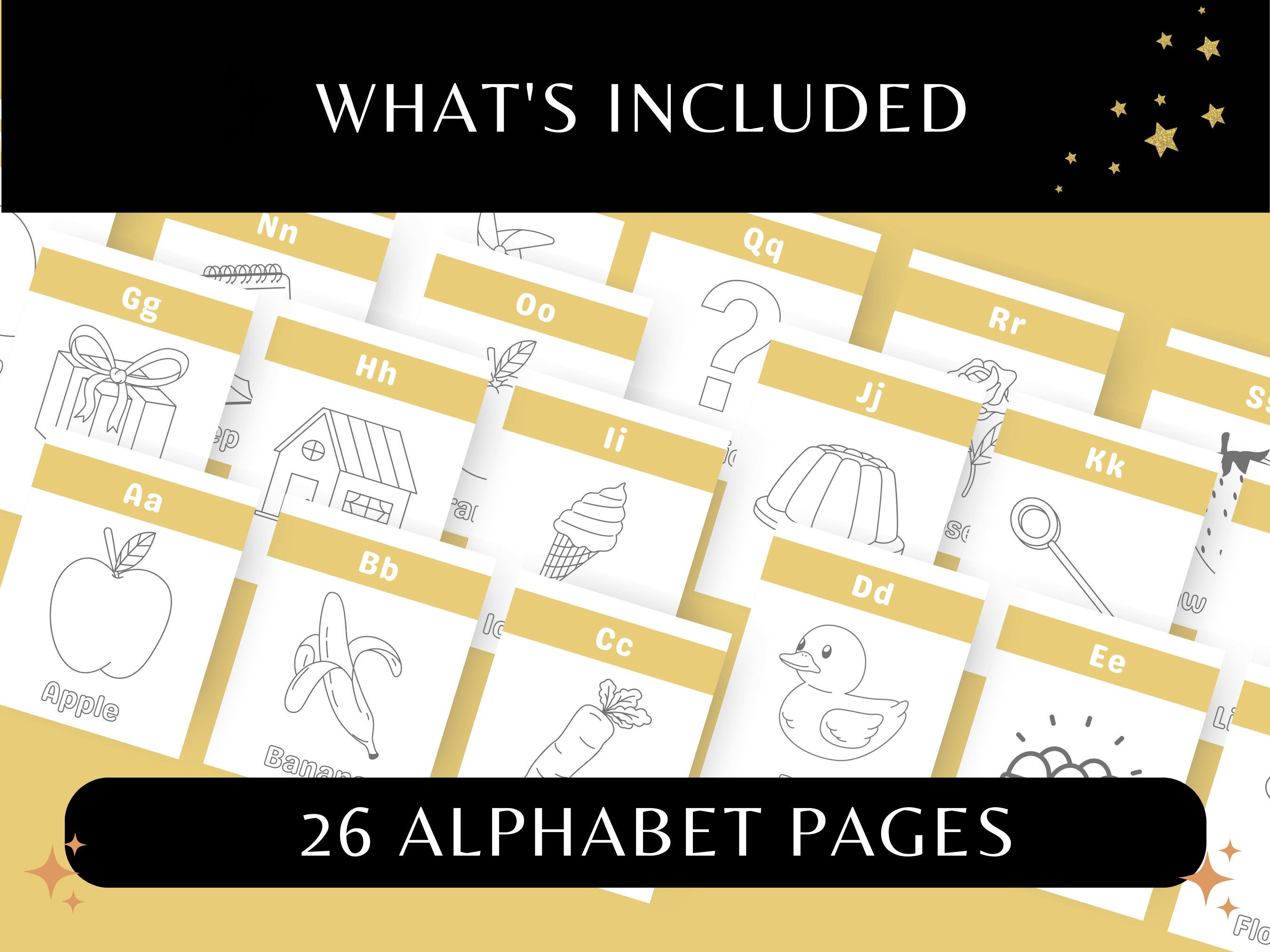 26 Easy Alphabet Coloring Pages for Kids Toddlers Kindergarten ...