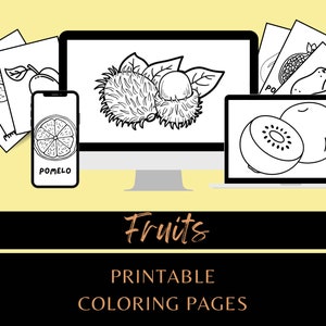 Fruits Coloring Printable Pages for Kids: Toddler Preschool ...