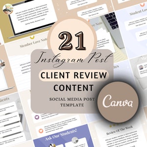 Client Review Template | Social Media Templates | Instagram Post ...