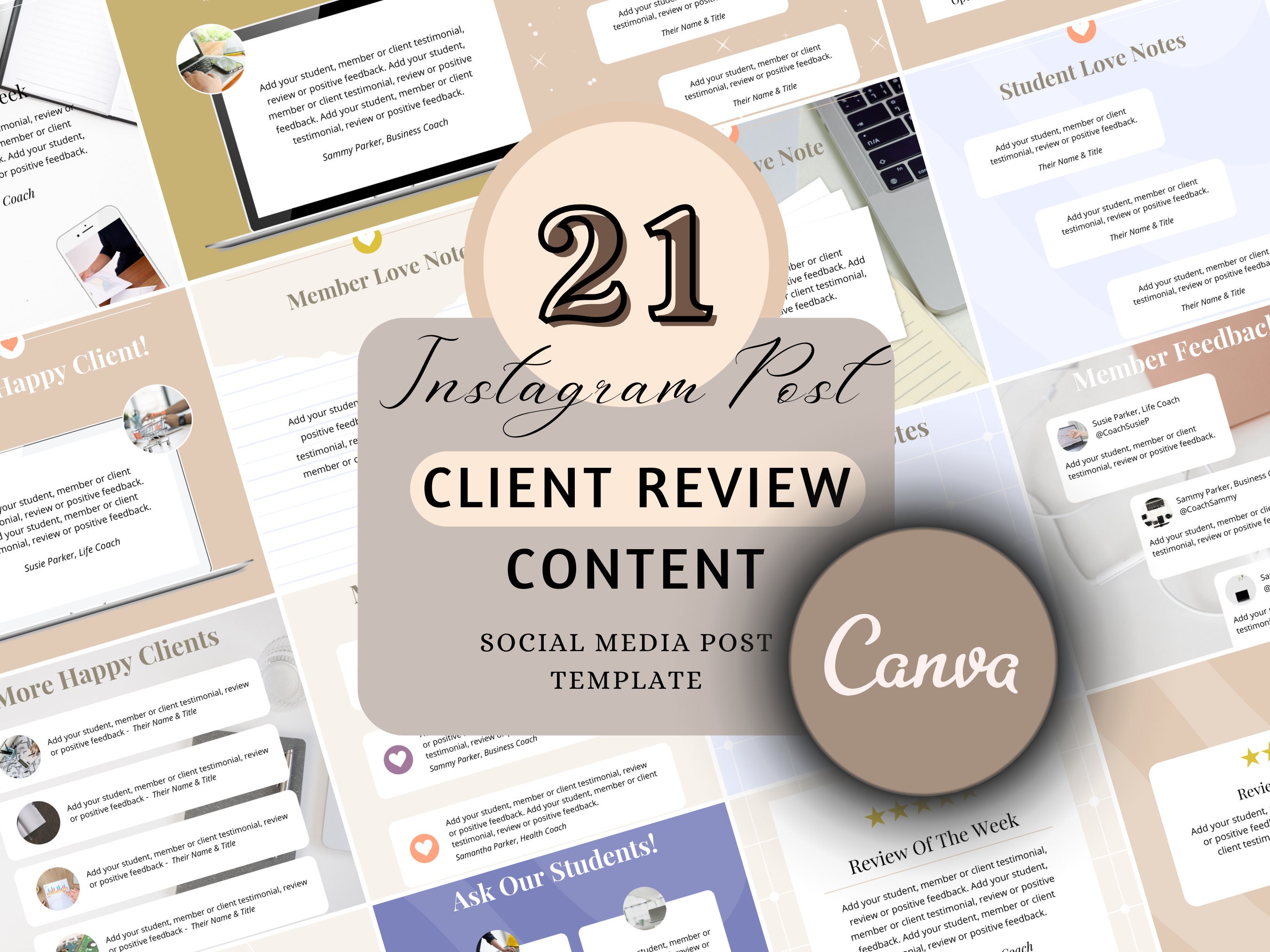 Client Review Template Social Media Templates Instagram Post Templates ...