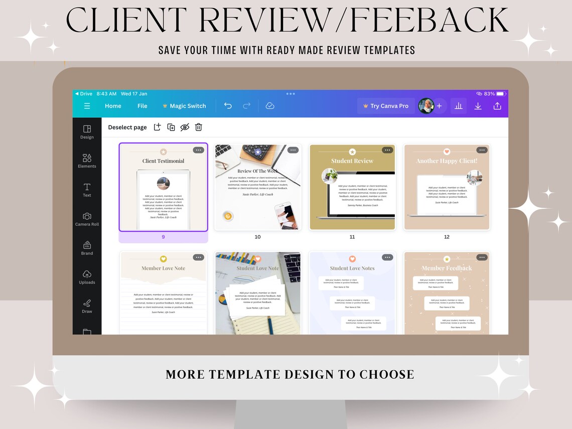 Client Review Template Social Media Templates Instagram Post Templates ...