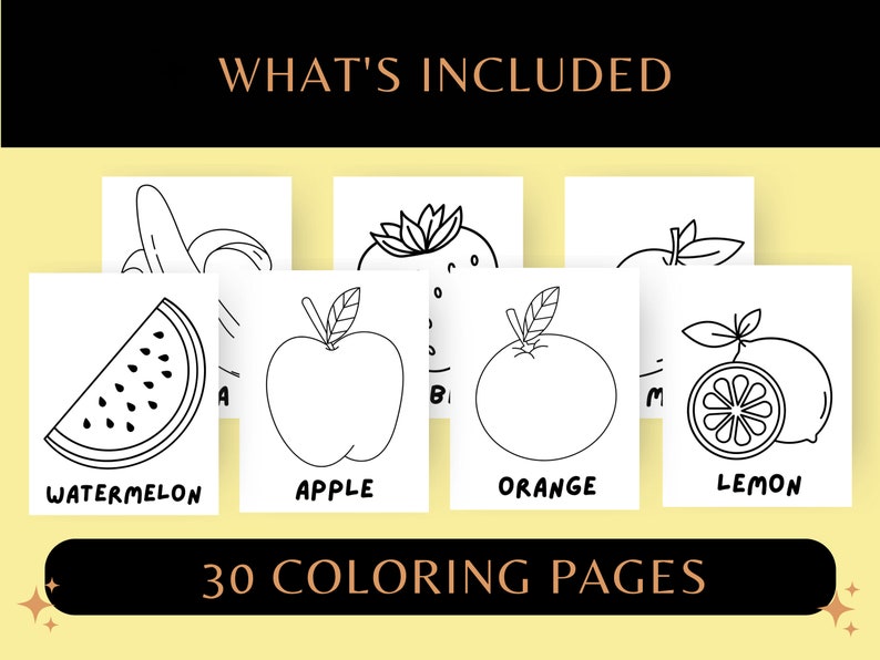 Fruits Coloring Printable Pages for Kids: Toddler Preschool ...