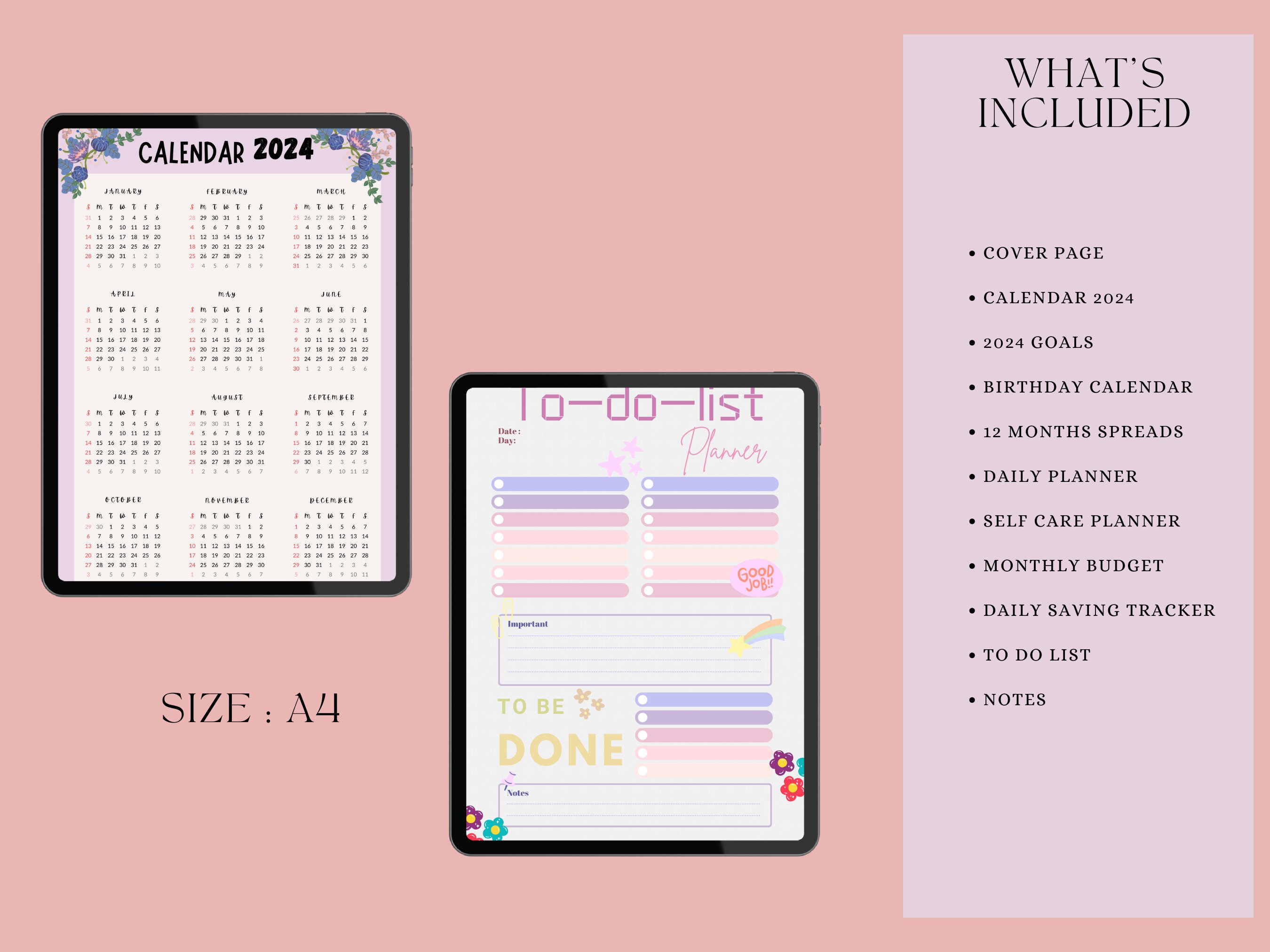 Planner Templates Easy to Edit in Canva Printable Calendar Digital ...