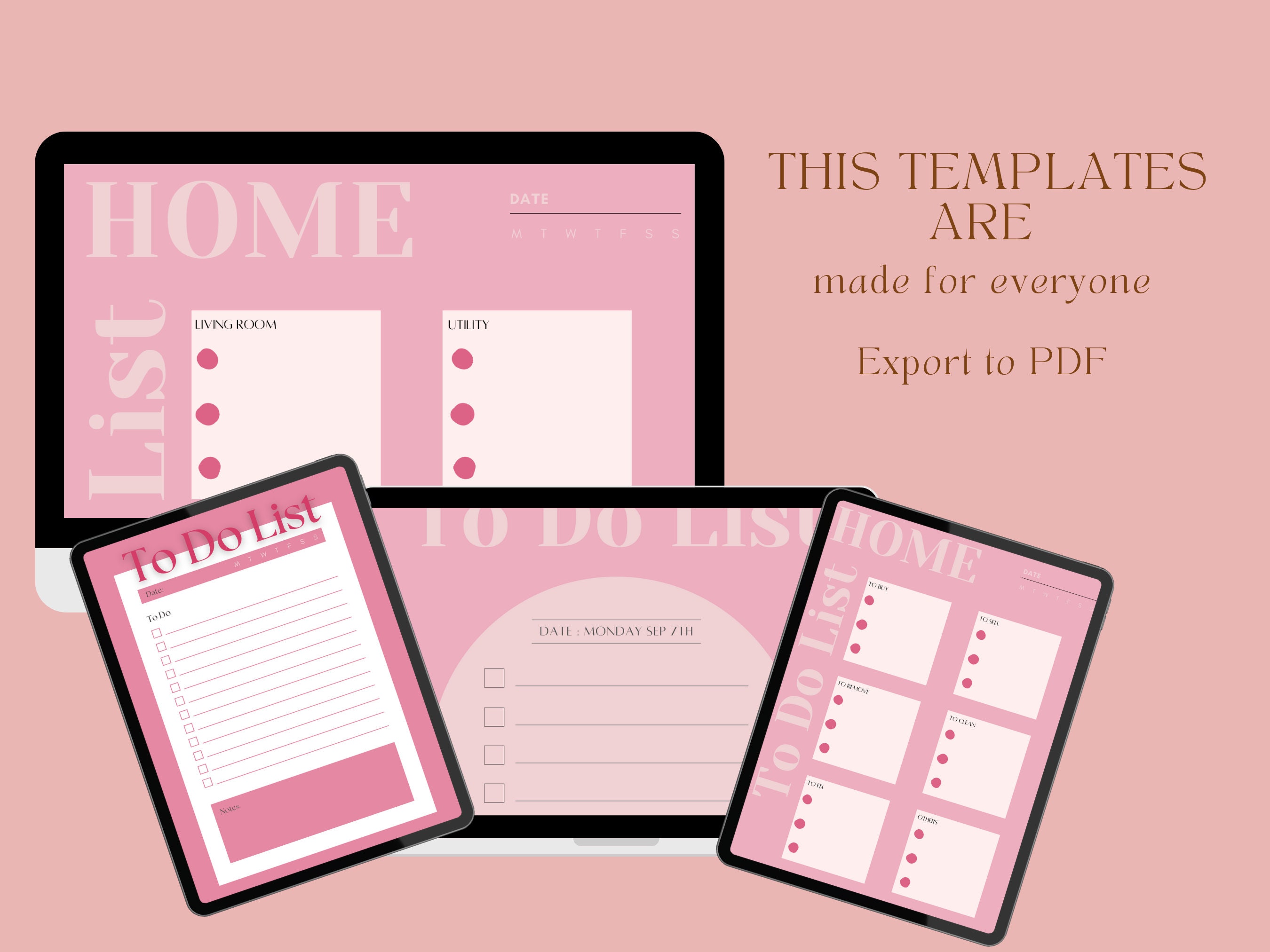 Digital to Do List Canva, Goodnotes Minimal to Do List Printable Simple ...