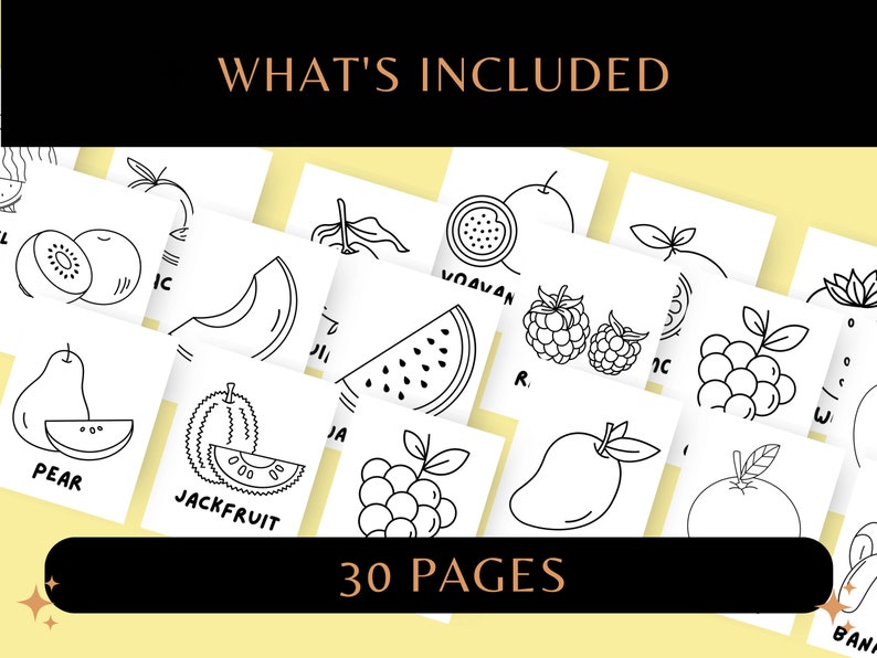 Fruits Coloring Printable Pages for Kids: Toddler Preschool ...