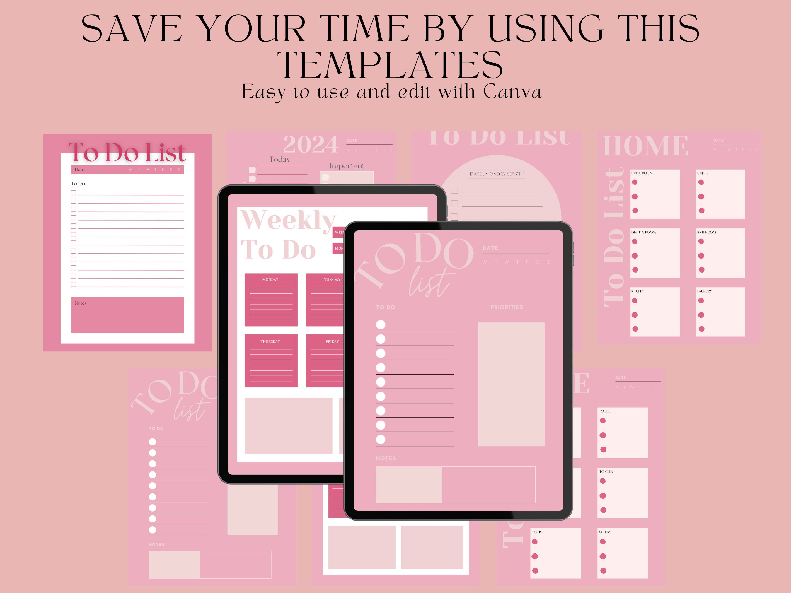 Digital to Do List Canva, Goodnotes Minimal to Do List Printable Simple ...