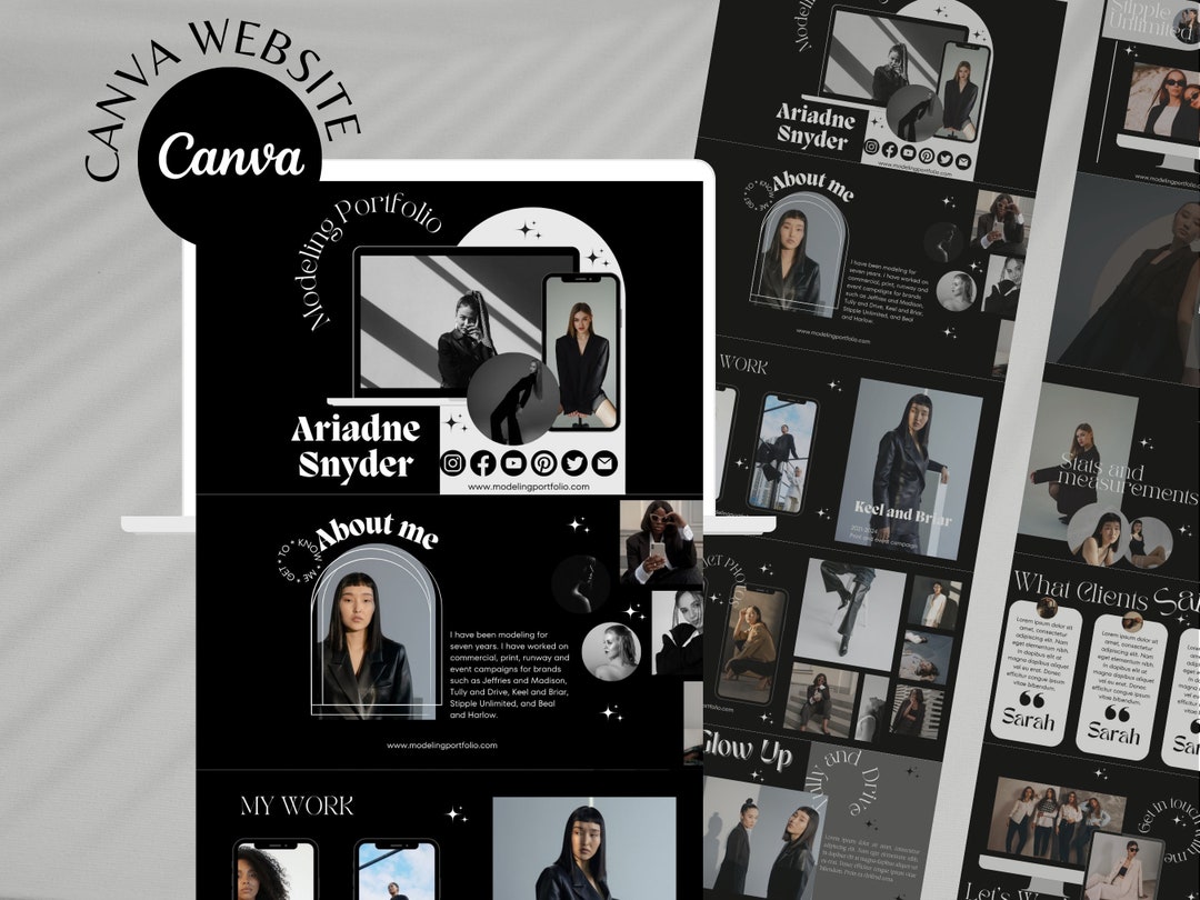 Modeling Portfolio Template Canva, Website Template, Content Creator ...