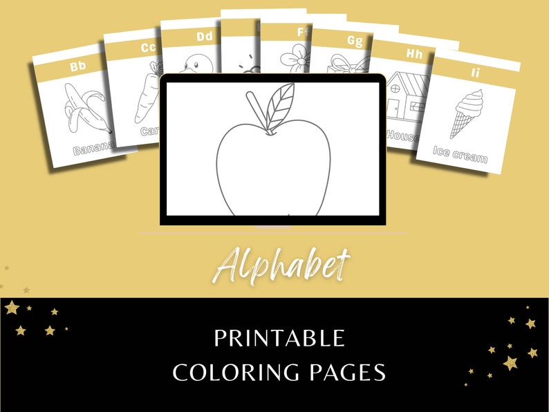 26 Easy Alphabet Coloring Pages for Kids Toddlers Kindergarten ...