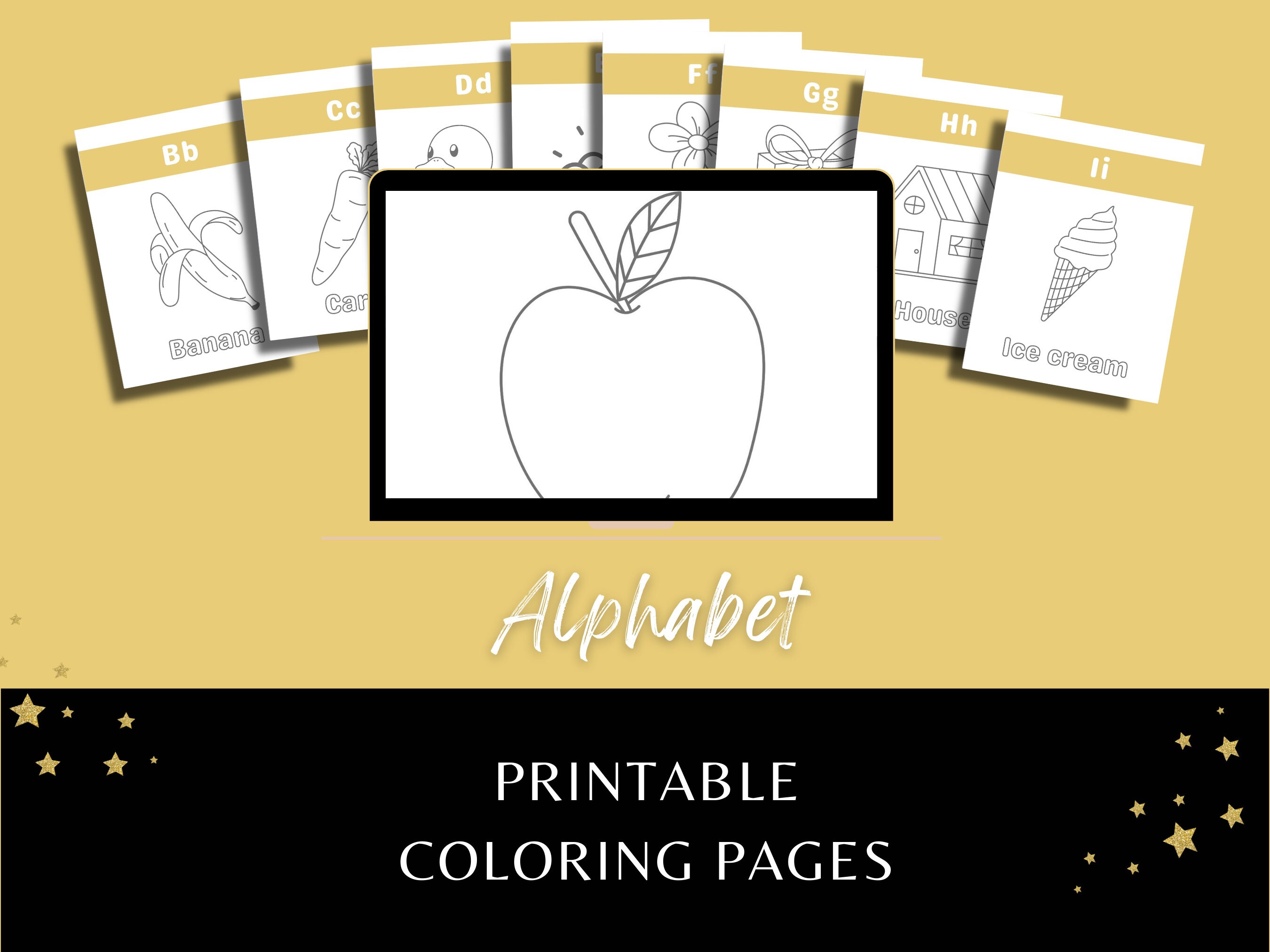 26 Easy Alphabet Coloring Pages for Kids Toddlers Kindergarten ...