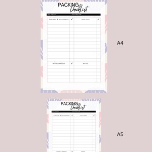 Simple Packing Checklist Printable, Vacation Planner, Road Trip Checklist, Travel Packing List ...