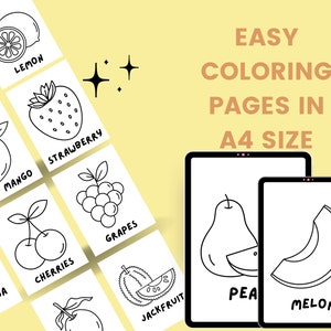 Fruits Coloring Printable Pages for Kids: Toddler Preschool ...
