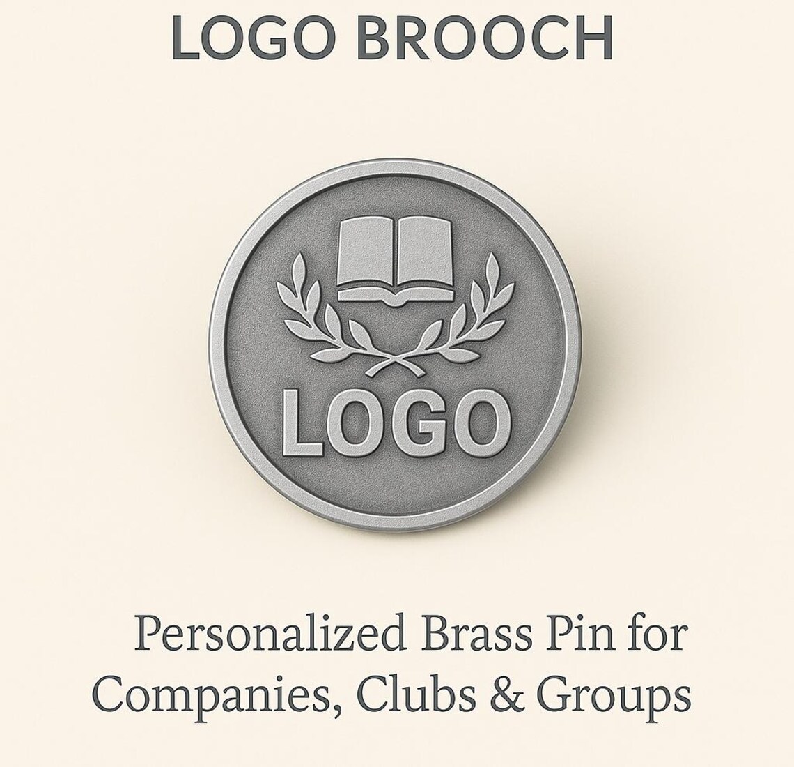 Custom Laser-cut Brass Logo Brooch: Personalized Company Pin - Etsy
