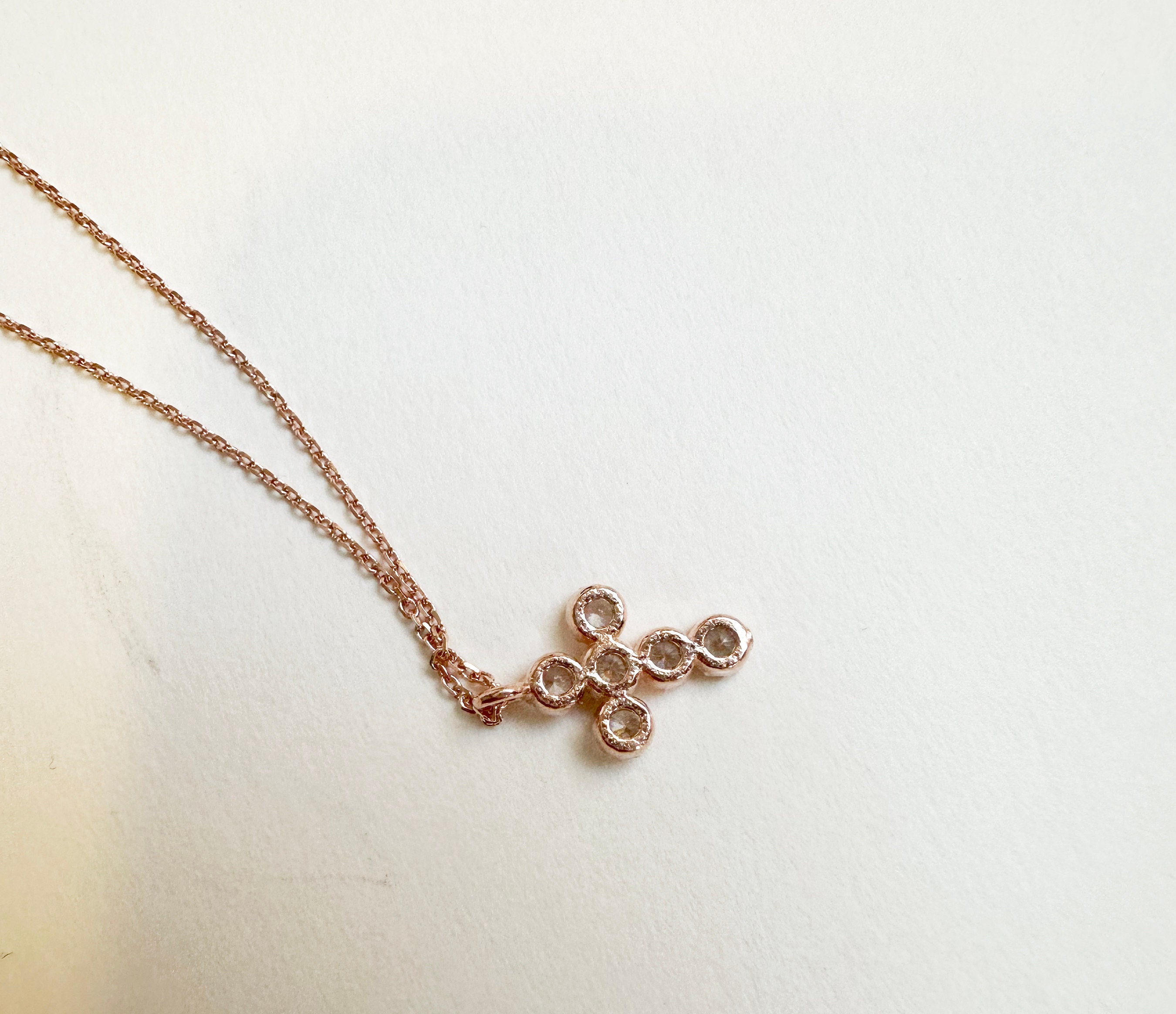 Crystal Bubble Cross Necklace Tiny Cross Pendant Mini Cross Necklace ...