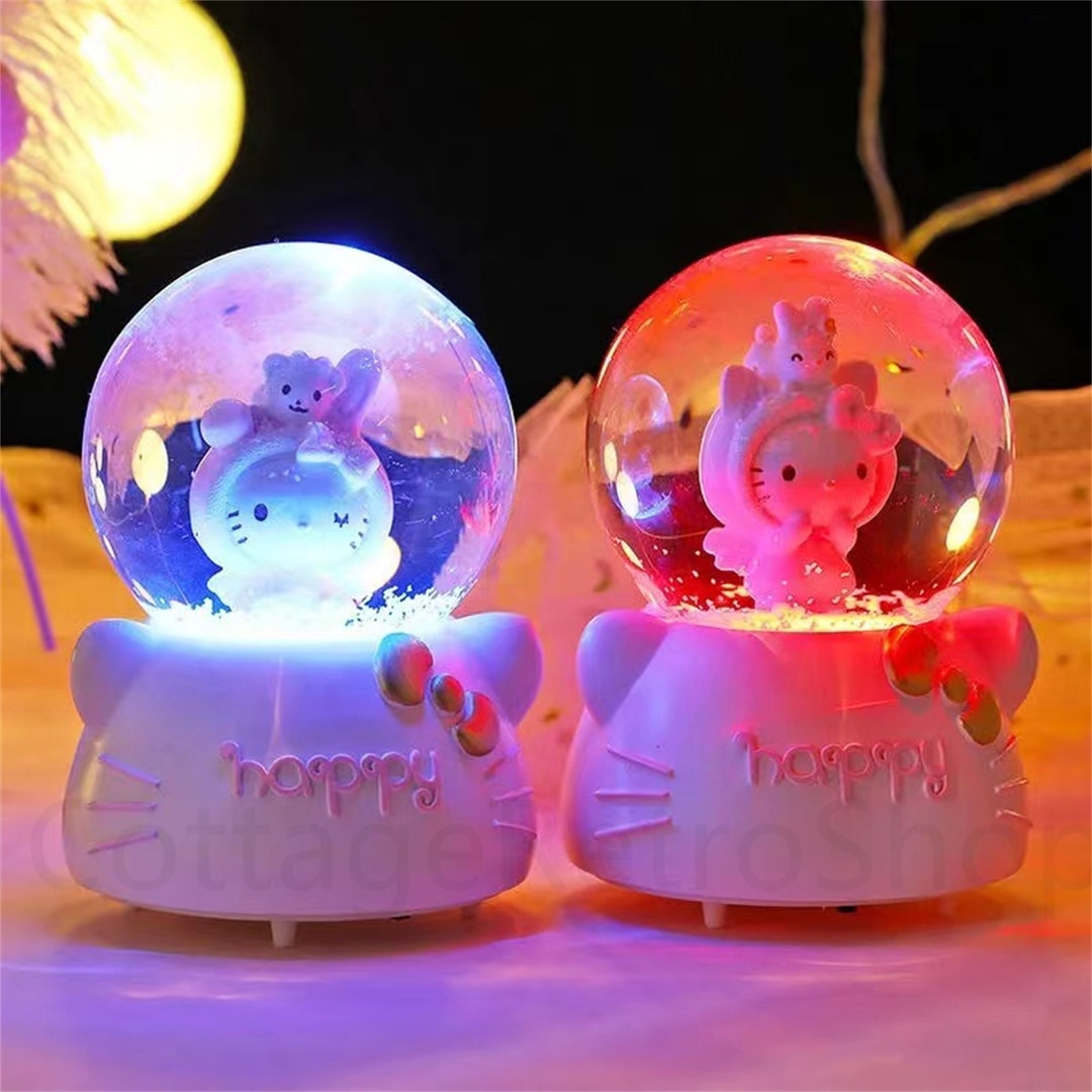 Hello Kitty Music Box Light Music Box Snowflake Bedside - Etsy