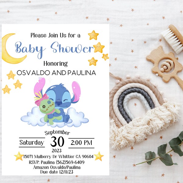 Stitch Baby Shower Invitation - Etsy