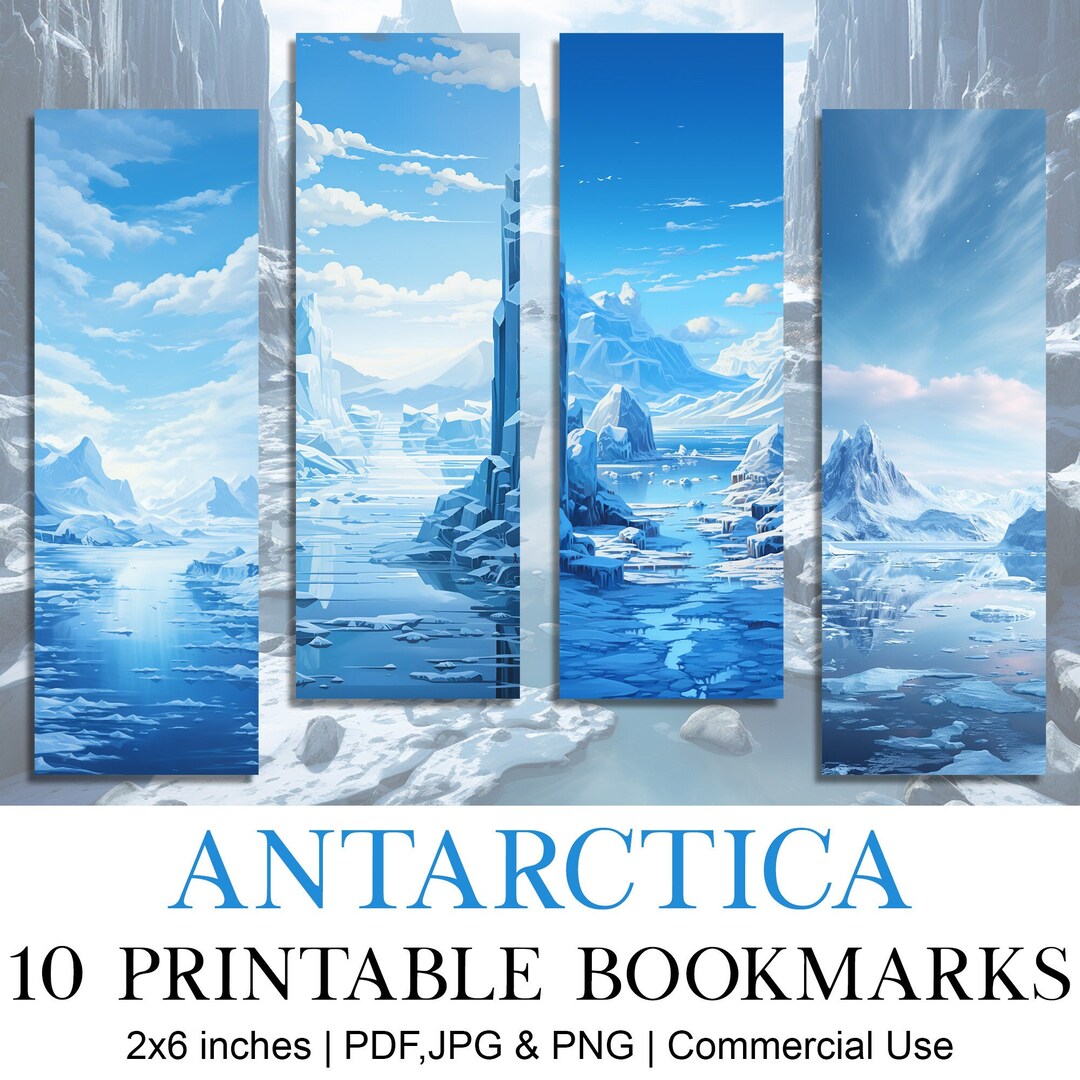 Antarctica South Pole Iceberg Antarctic Template Bookmark - Etsy