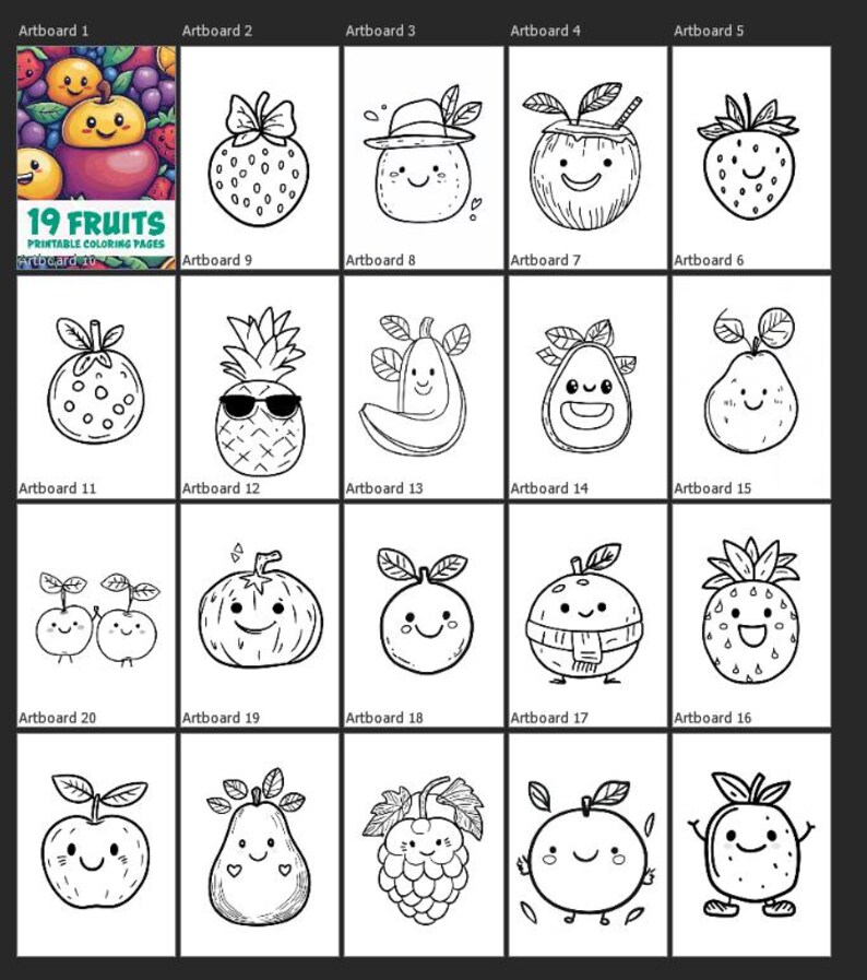 19 Cute Fruit Coloring Pages - Adult and Kids Coloring Book, Fruit ...