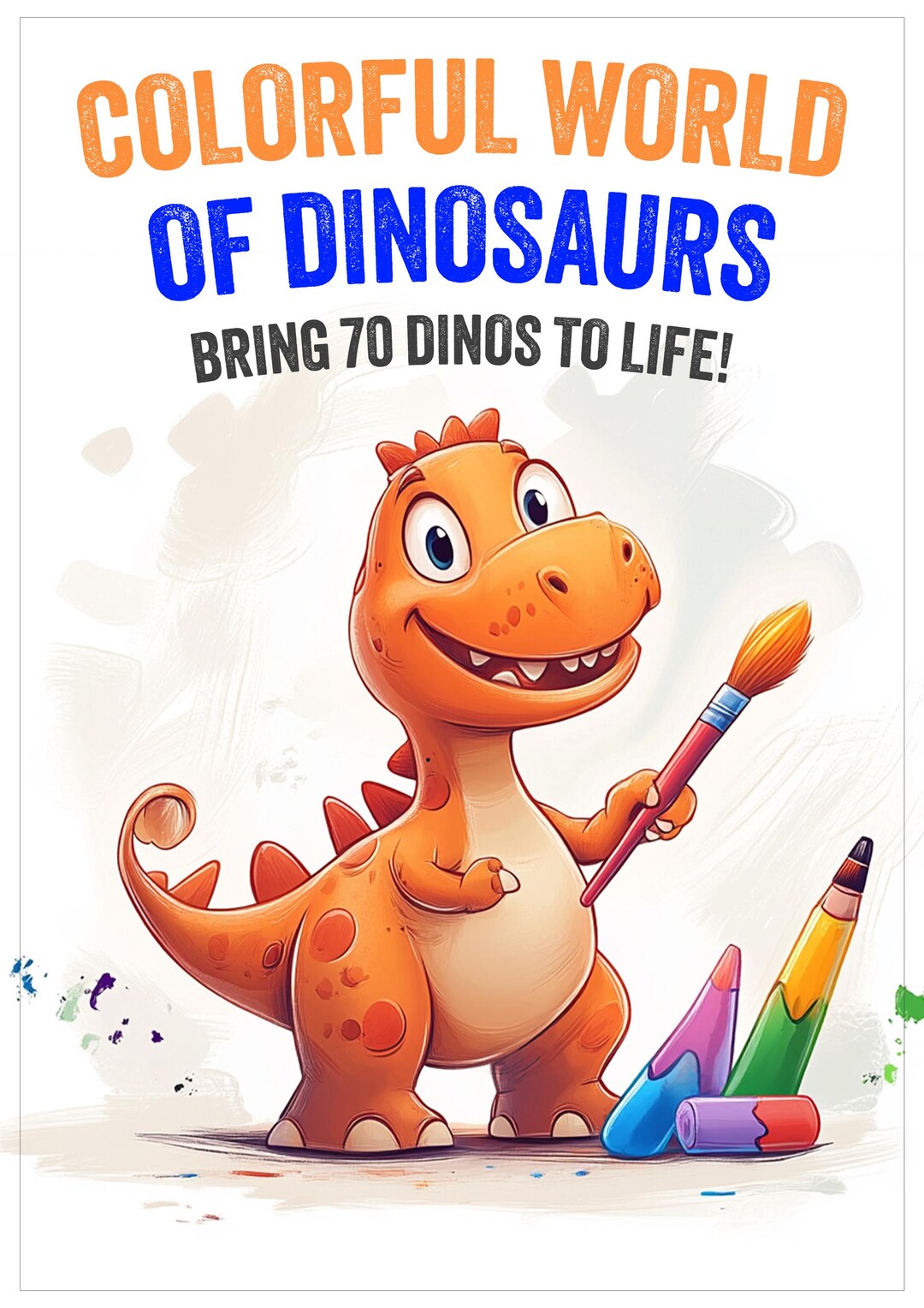 70 Dinosaur Coloring Pages Kids Dino Activity Book Printable Fun ...