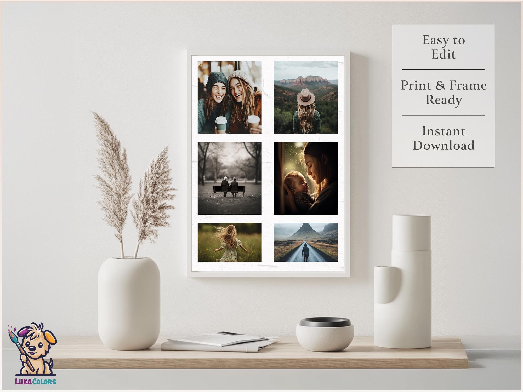 Editable Photo Collage Template, Custom Picture Collage, Family Collage ...