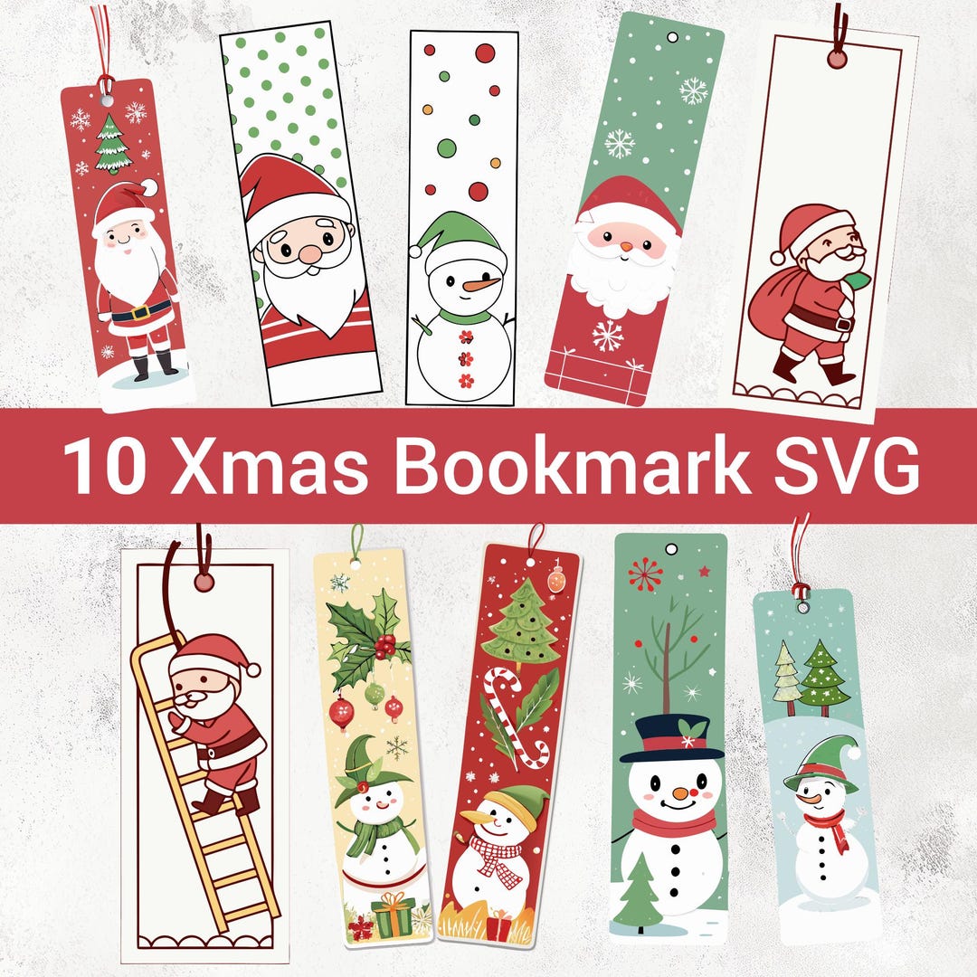 Traditional Christmas Bookmark SVG Files, Cricut and Silhouette ...