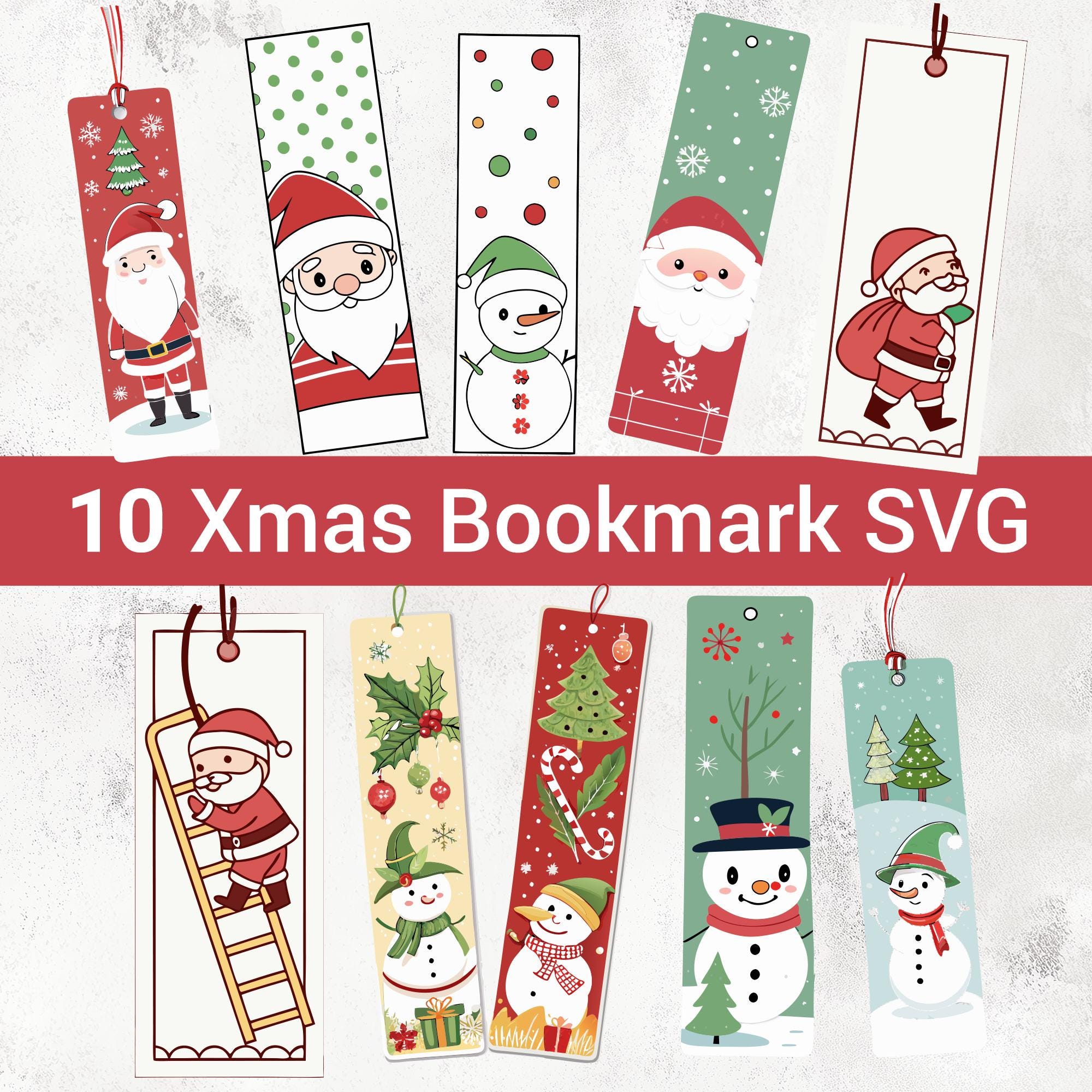 Traditional Christmas Bookmark SVG Files, Cricut and Silhouette ...