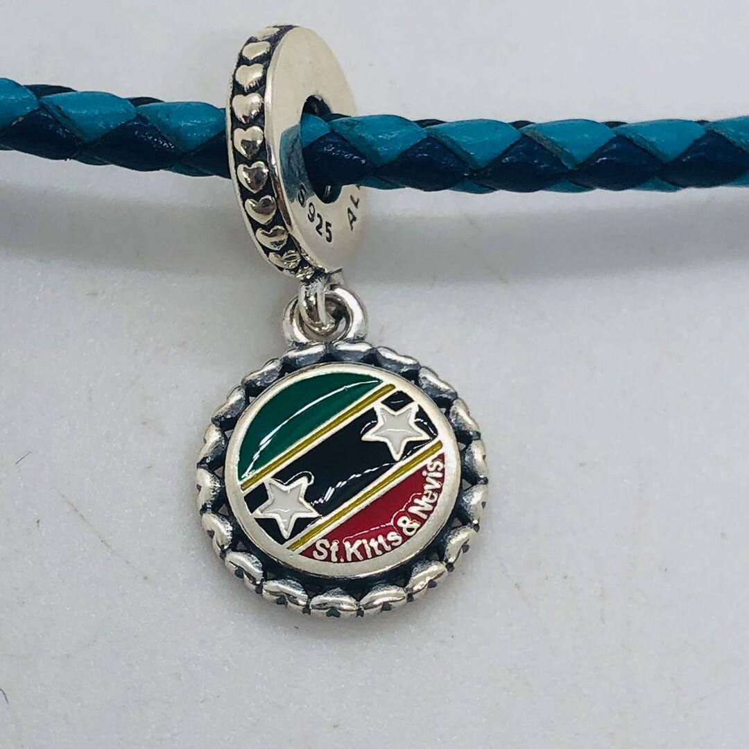Pandora St. Kitts and Nevis Flag Country Exclusive Charm/travel Gift ...