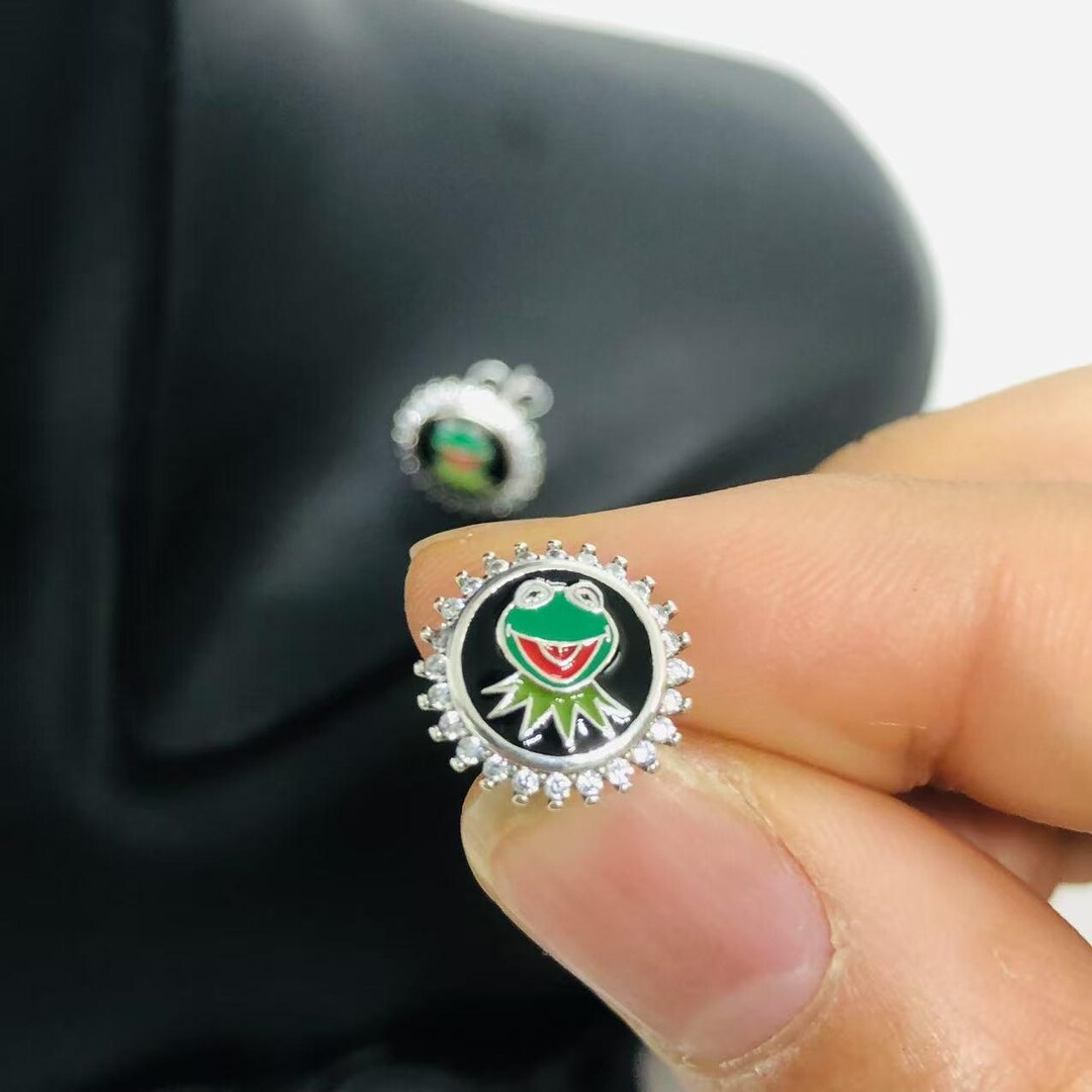 Muppets Kermit Exclusive Earrings/travel Earrings/ Travel Gift/ S925 ...
