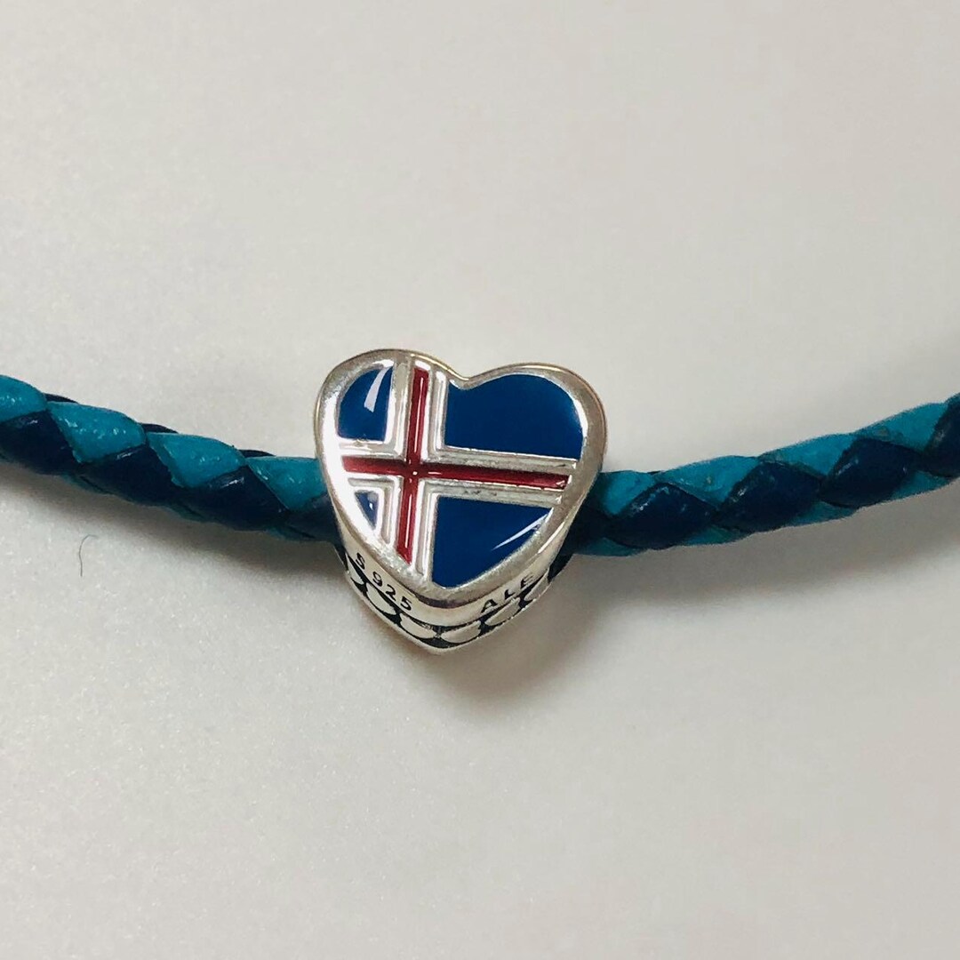 Pandora Iceland Flag Exclusive Heart Charm /travel Gift/ S925 Sterling ...