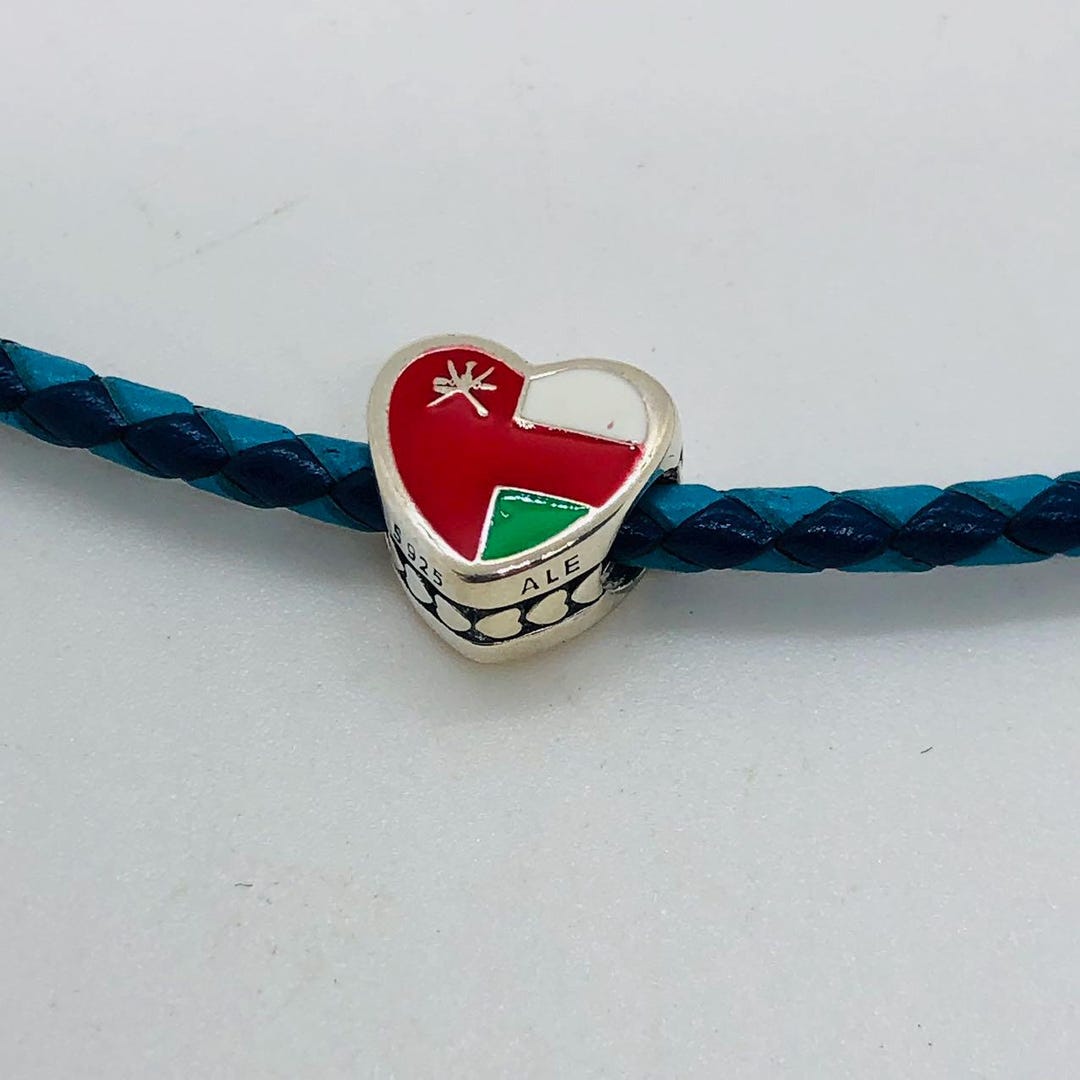Pandora Oman Flag Exclusive Heart Charm/ Travel Gift/ S925 Sterling ...