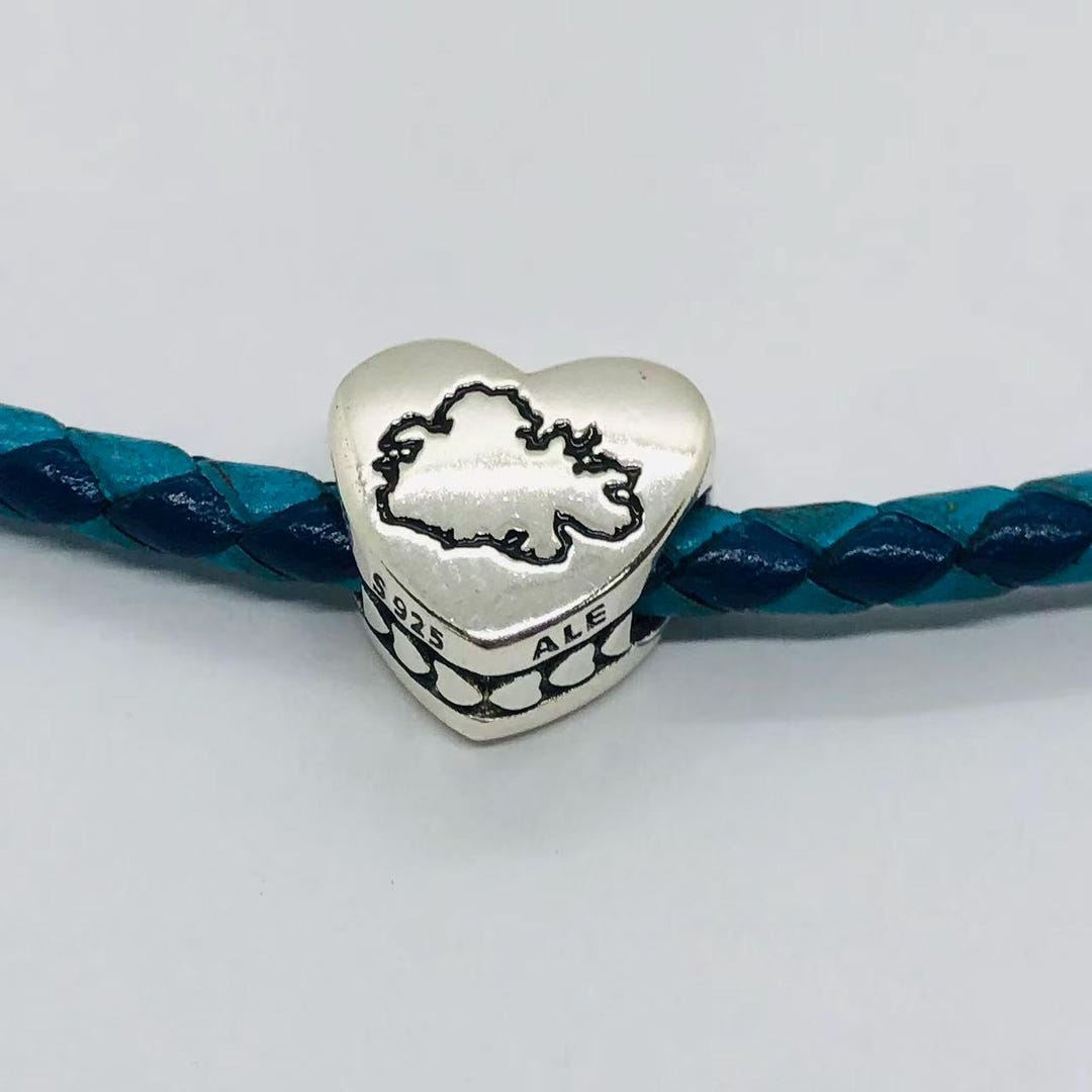 Pandora Antigua Map Heart Charm/beach Travel Charm/birthday Gift ...
