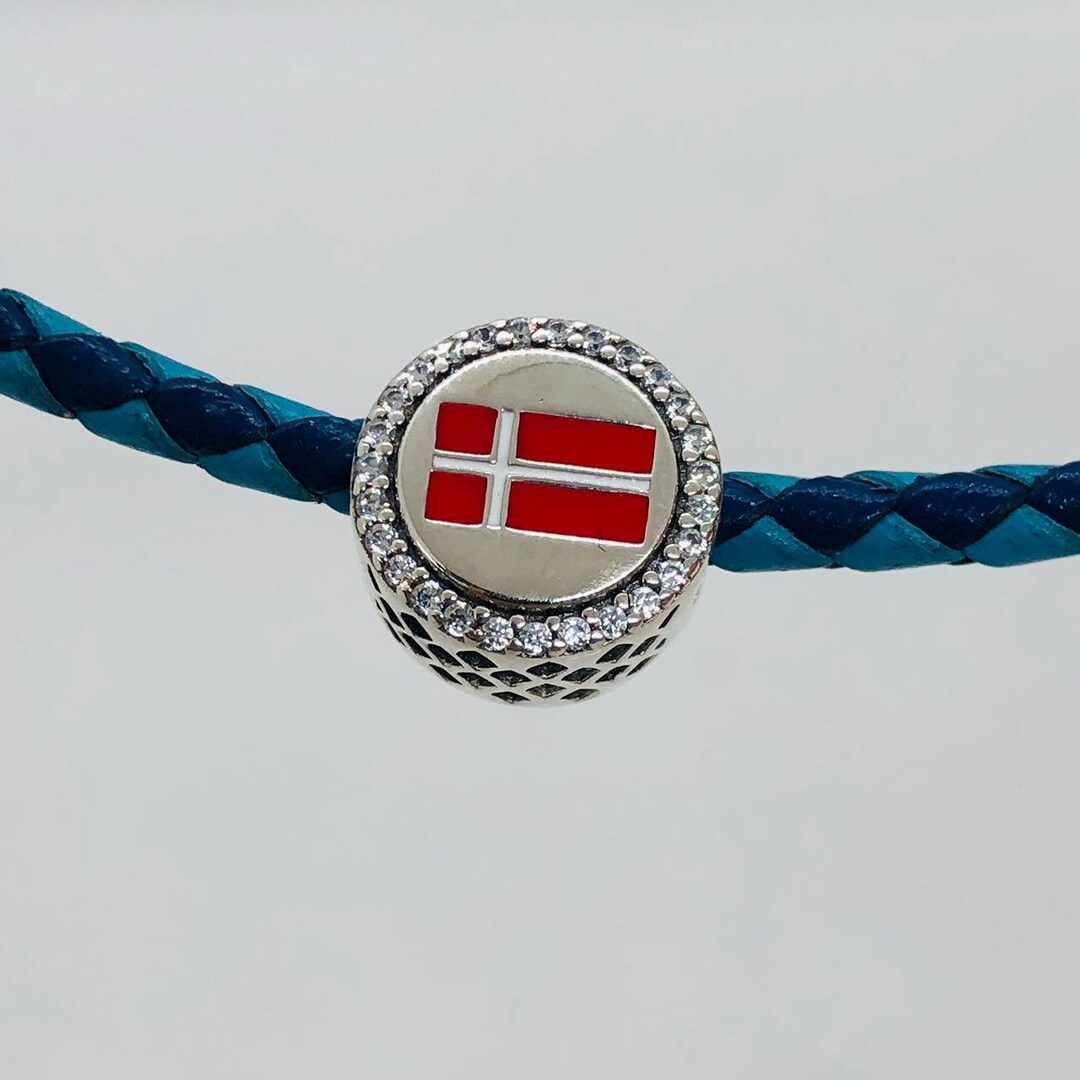 Pandora Denmark Flag Exclusive Bead Charm/travel Gift/ S925 Sterling ...