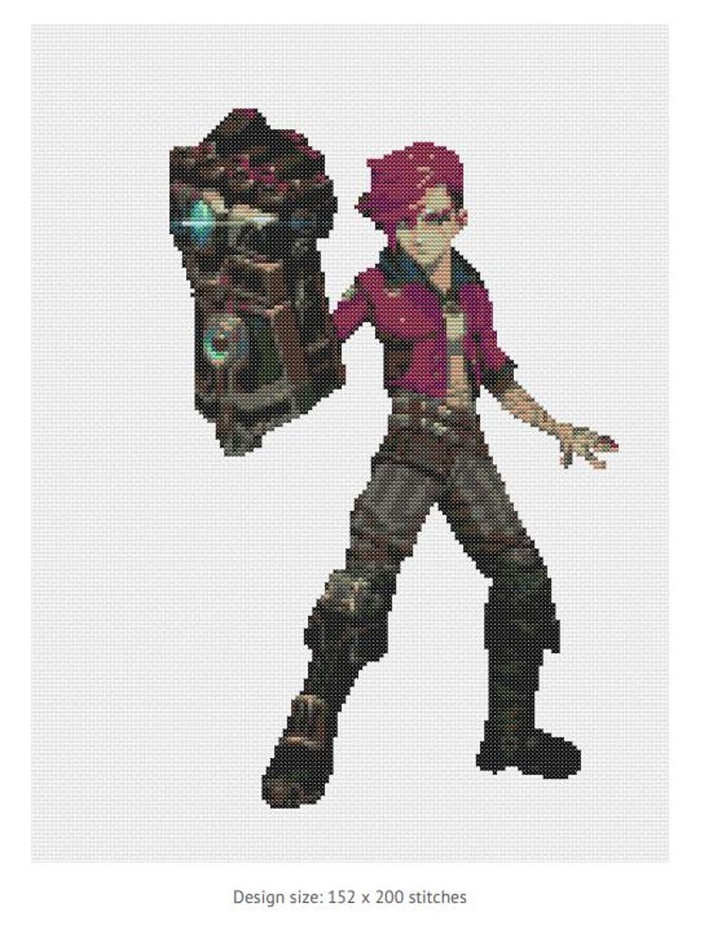 Arcane Cross Stitch Pattern League of Legends Vi With Gauntlet Pixel ...