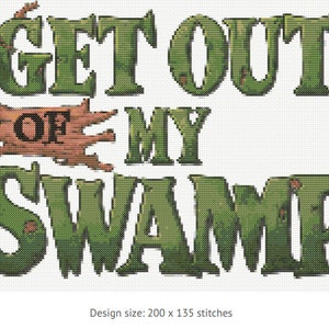 Get Out of My Swamp Cross Stitch Pattern Swamp Monster Cross Stitch ...