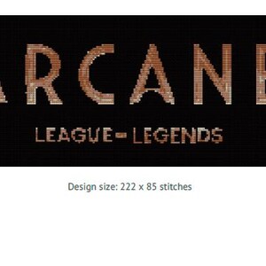 Arcane Logo Cross Stitch Pattern League of Legends Arcane Season 2 ...
