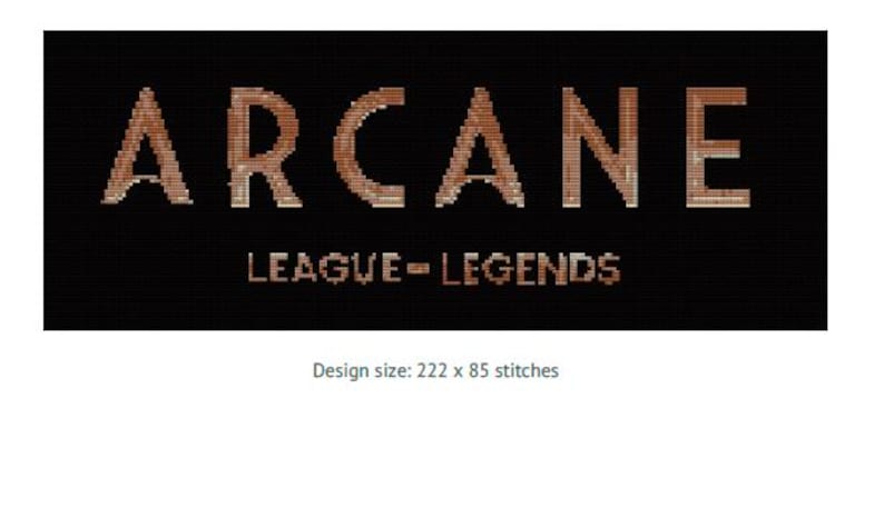 Arcane Logo Cross Stitch Pattern League of Legends Arcane Season 2 ...