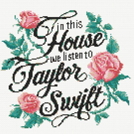 Set Bundle of 5 Taylor Swift Cross Stitch Patterns, Song Lyrics, Cute ...