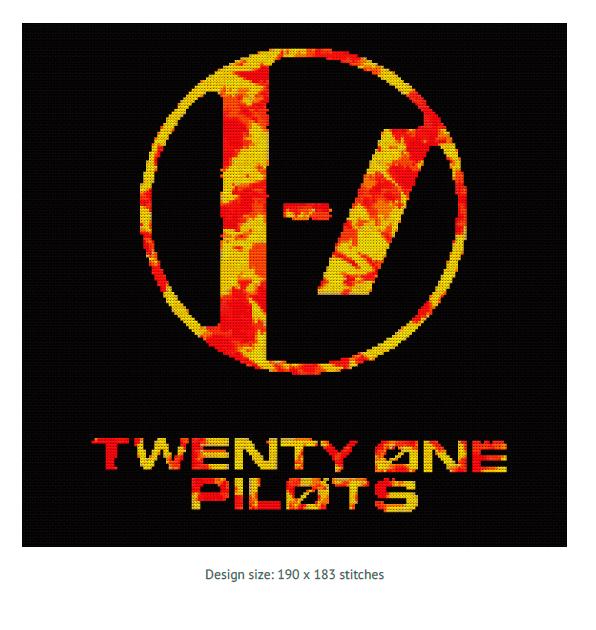 Twenty One Pilots Cross Stitch Pattern: Band Logo Fire Design (PDF) - Etsy
