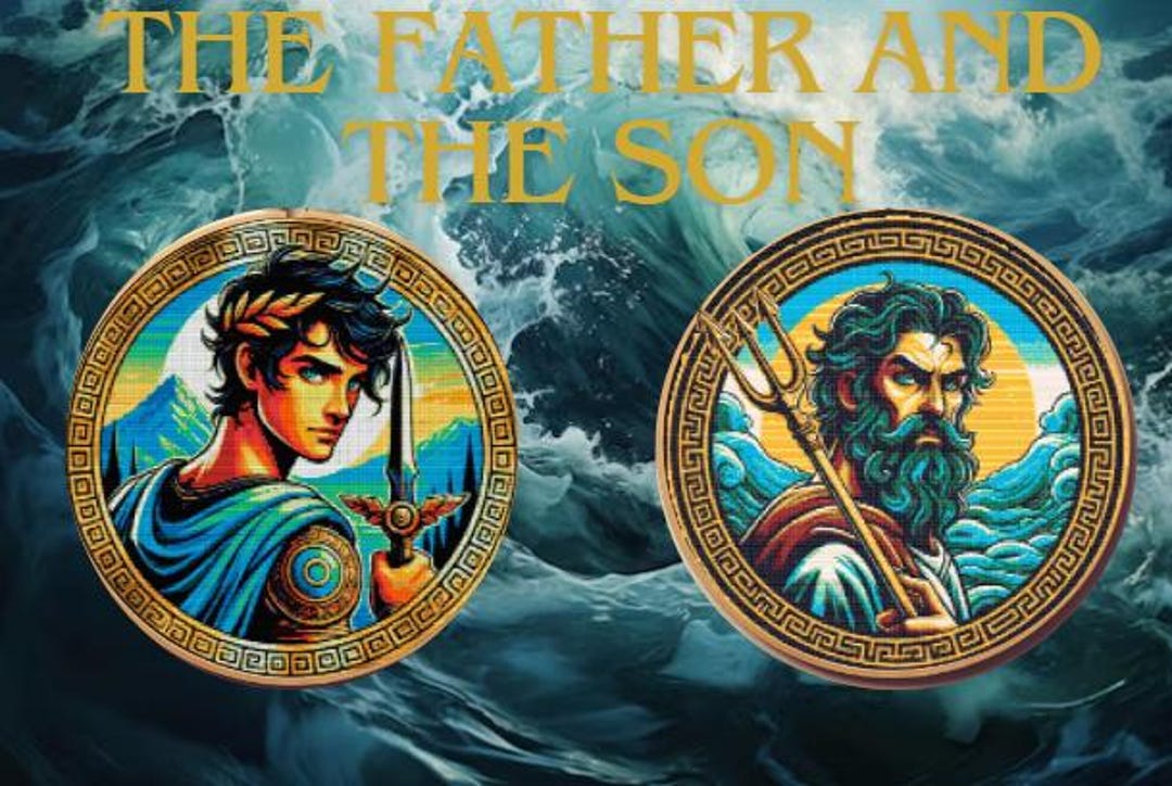 Percy Jackson Cross Stitch Father and Son Set Camp Half Blood Rik ...