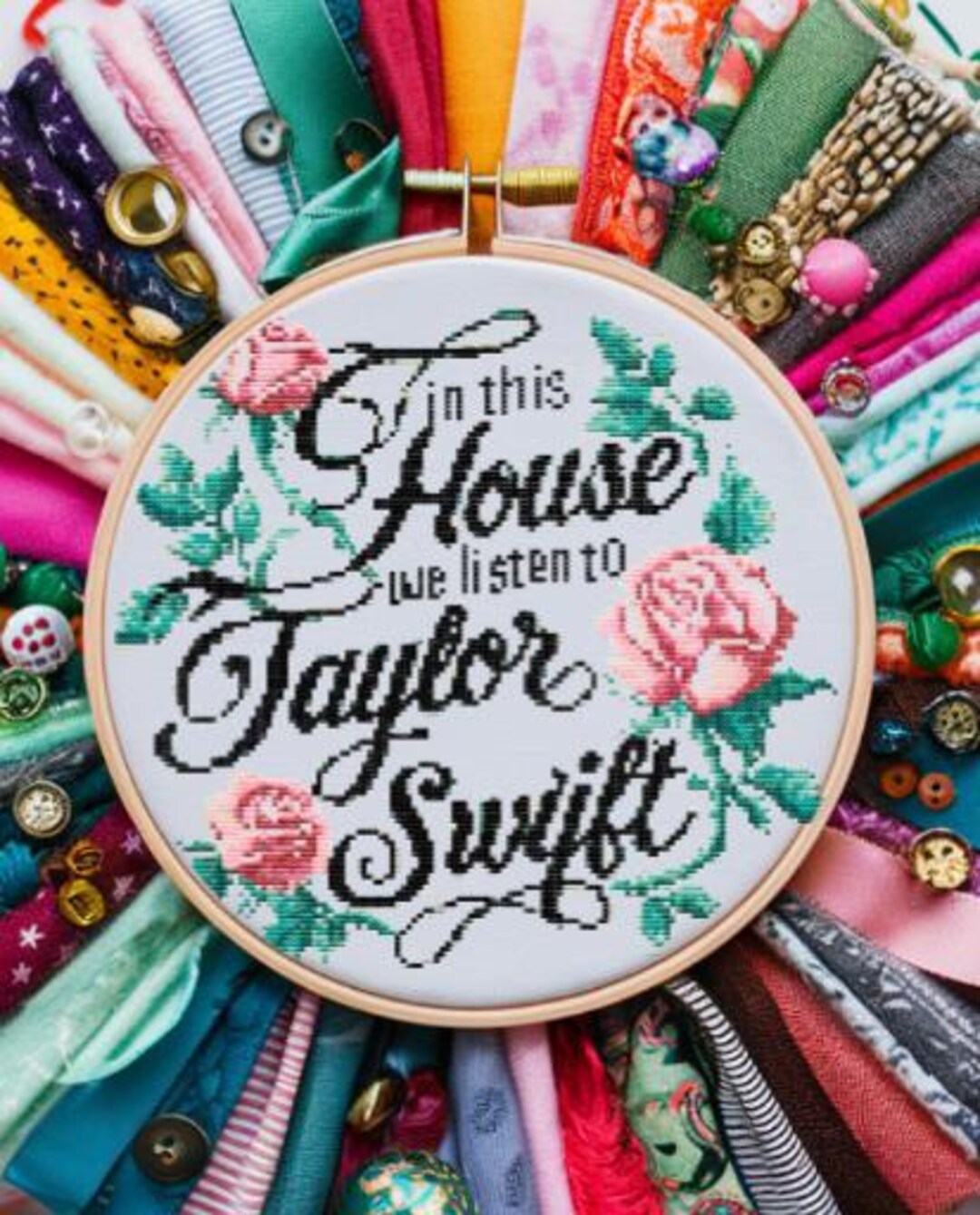 Taylor Swift Cross Stitch Pattern - Fun ERAS Tour Inspired Home Decor ...