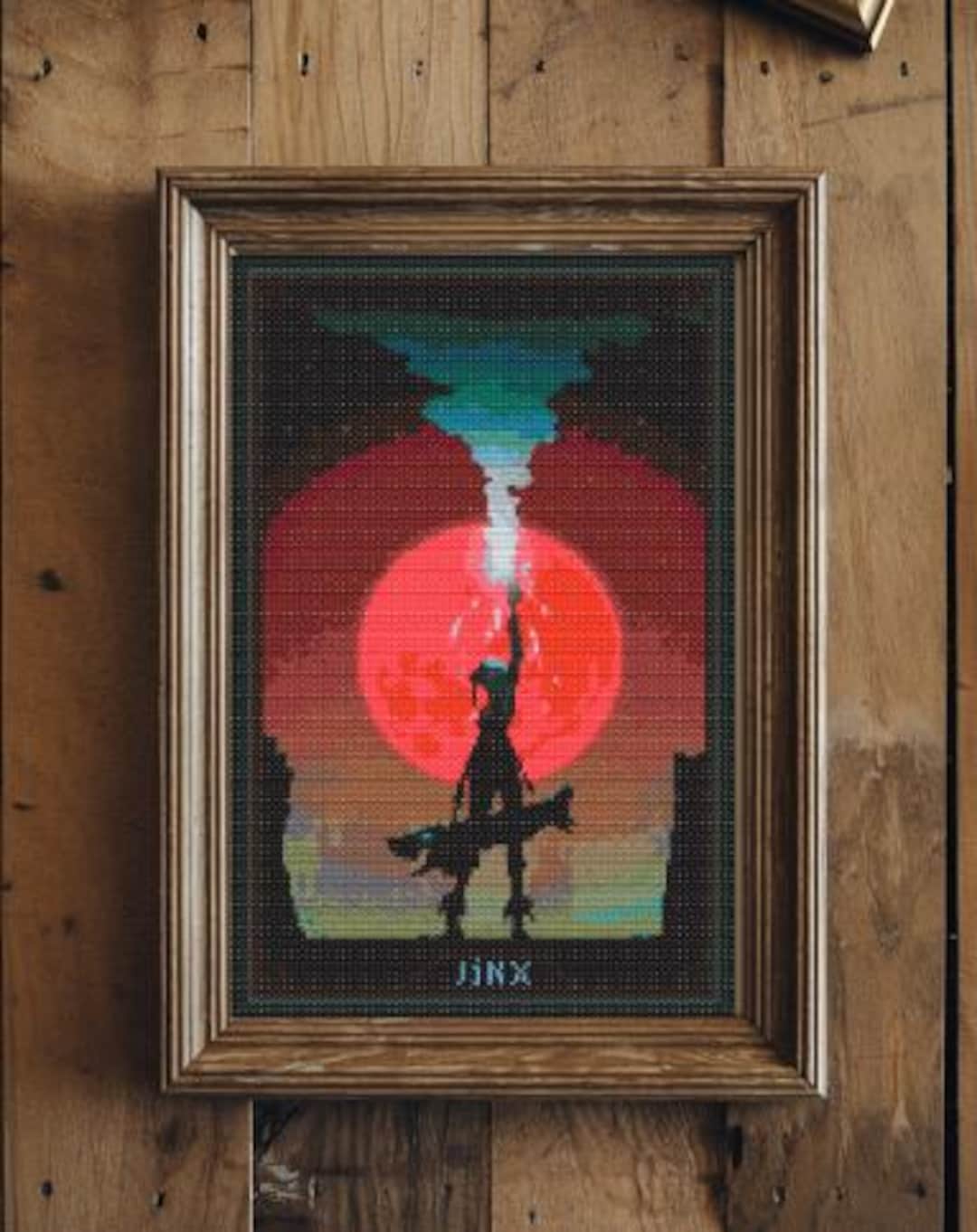 Arcane Cross Stitch Pattern League of Legends Jinx With Blue Torch and ...