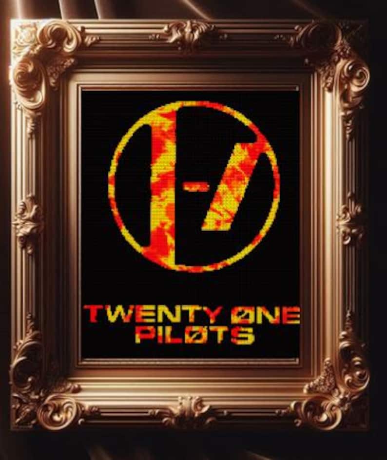 Twenty One Pilots Cross Stitch Pattern: Band Logo Fire Design (PDF) - Etsy